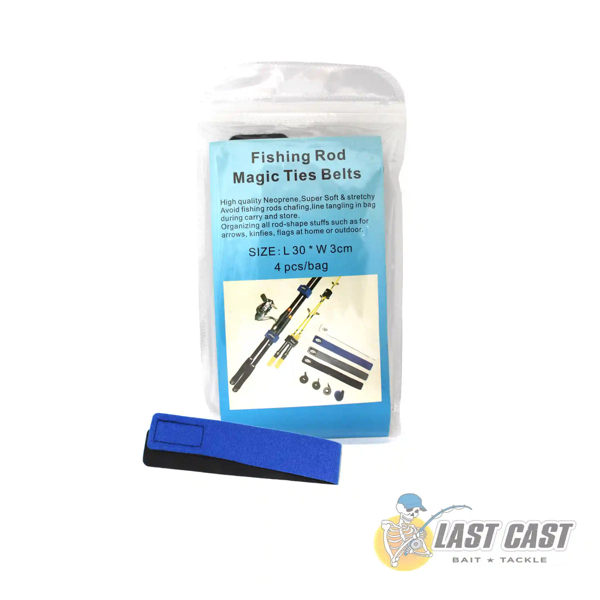 NACSAN - NEOPRENE FISHING ROD MAGIC TIES STRAPS BELTS 4PCE — Last Cast Bait and Tackle