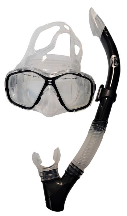 SEA HARVESTER - MASK AND SNORKEL SET BLACK — Last Cast Bait and Tackle