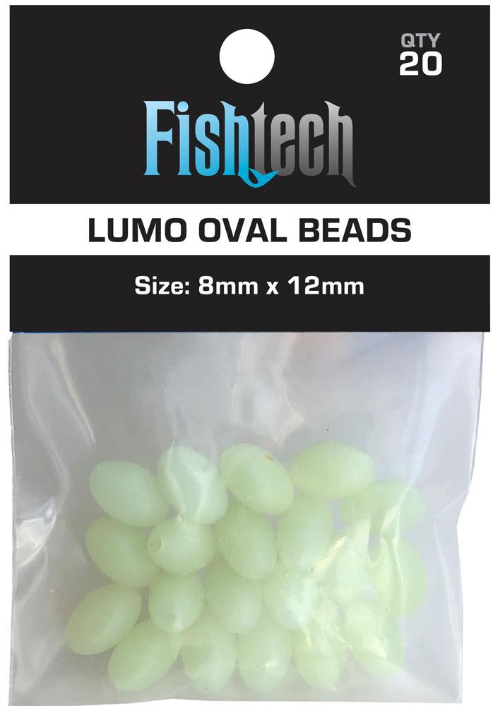FISHTECH - BEADS LUMO OVAL 8MM X 12MM 20 PACK — Last Cast Bait and Tackle