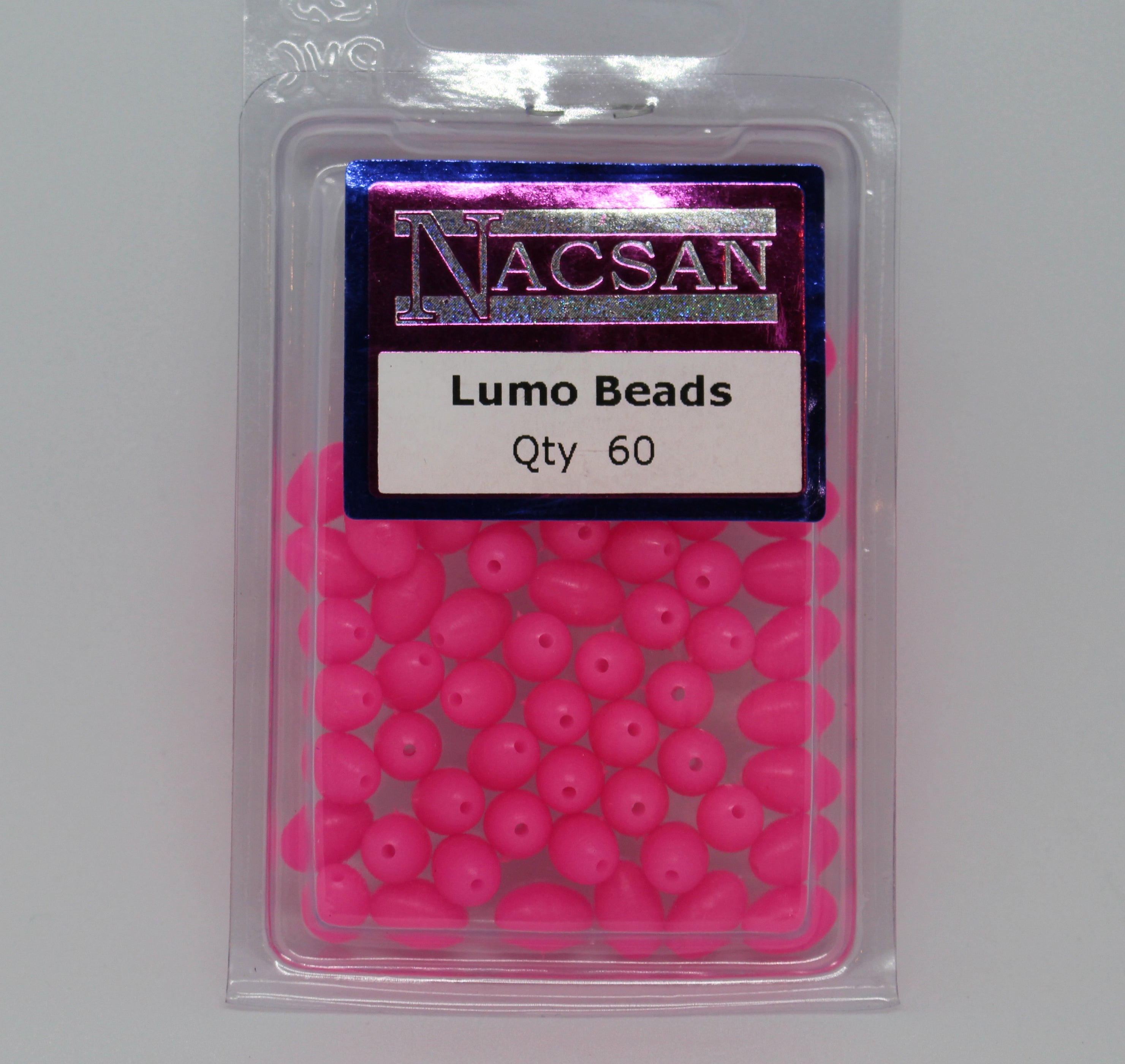 NACSAN - HARD LUMO BEADS PINK — Last Cast Bait and Tackle